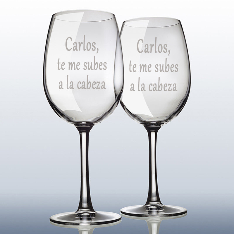 Copas de vino grabadas con mensaje Copas de vino grabadas con mensaje